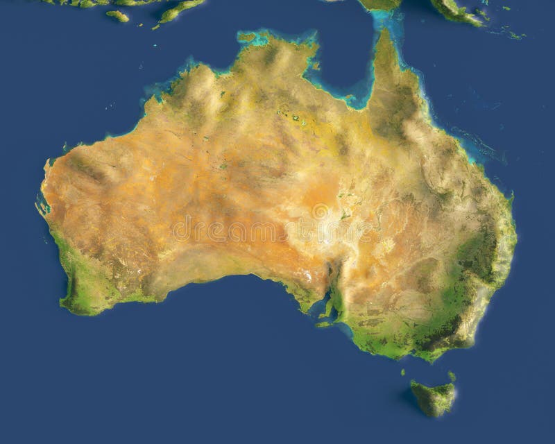 3D Map of Australia stock illustration. Illustration of region - 1606284