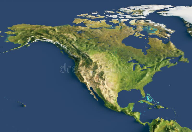 3d Render of a Map of North America. Elements of this Image Furnished ...