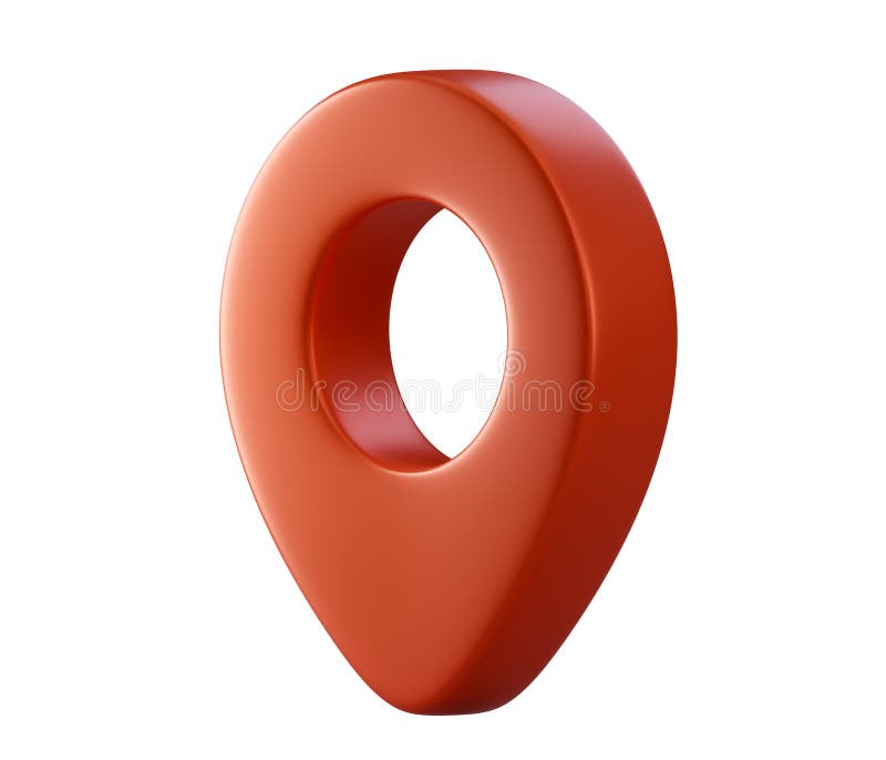 3d Render Map Pin. Red Location Point Shape on White Background for ...