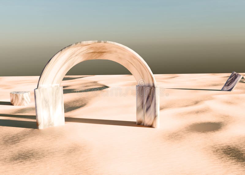 3D Render of Sandy desert stock illustration. Illustration of concept ...