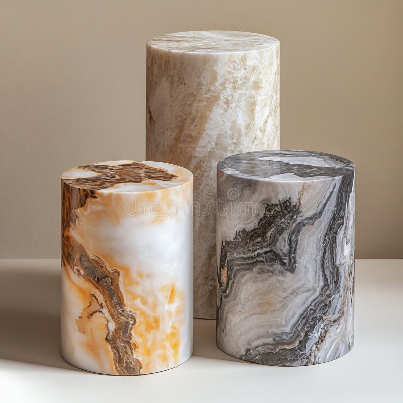 3d Render of Marble Texture Background with Podiums for Product ...