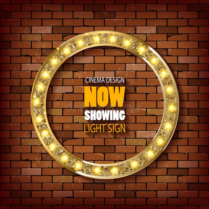 3D Render Marquee Light Board Sign Stock Illustration - Illustration of ...