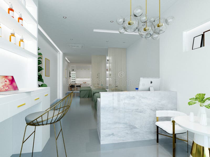 3d Render of Massage and Spa Center Stock Illustration - Illustration ...