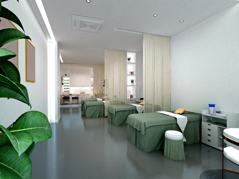 3d Render of Massage and Spa Center Stock Illustration - Illustration ...