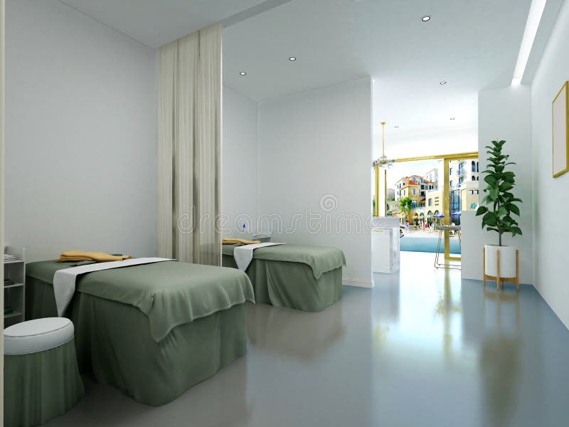 3d Render of Massage and Spa Center Stock Illustration - Illustration ...