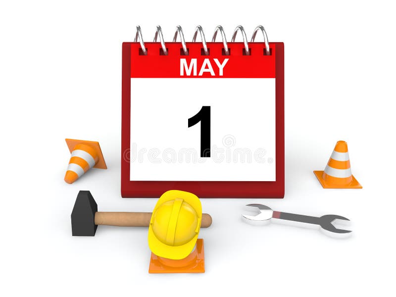 3D Render of May Day Labour Day Concept Stock Illustration ...