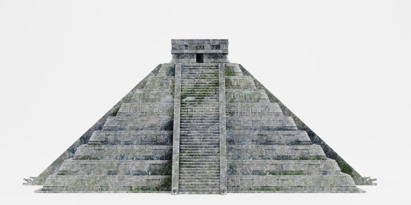3D Render of Mayan Pyramid stock illustration. Illustration of american ...