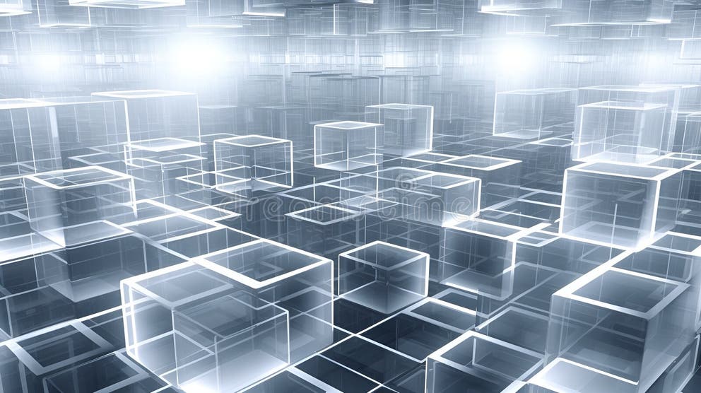 3D Render Maze of Interconnected Transparent, Transparent Maze ...