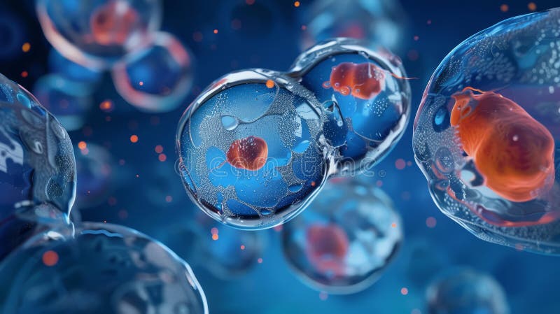 3d Render Medical Background Copy Space. Cell Division Concept Stock ...