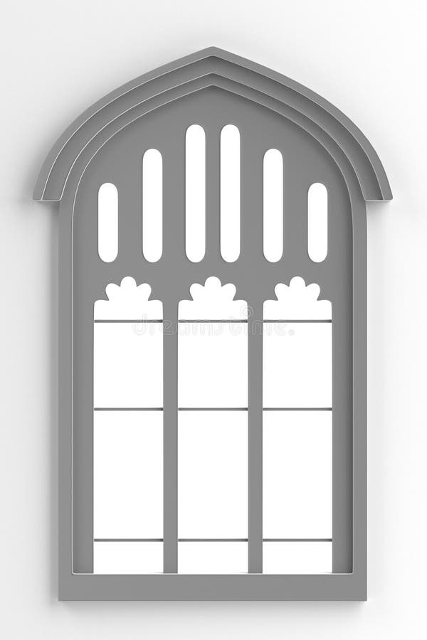 3d Render of Medieval Window Stock Illustration - Illustration of ...