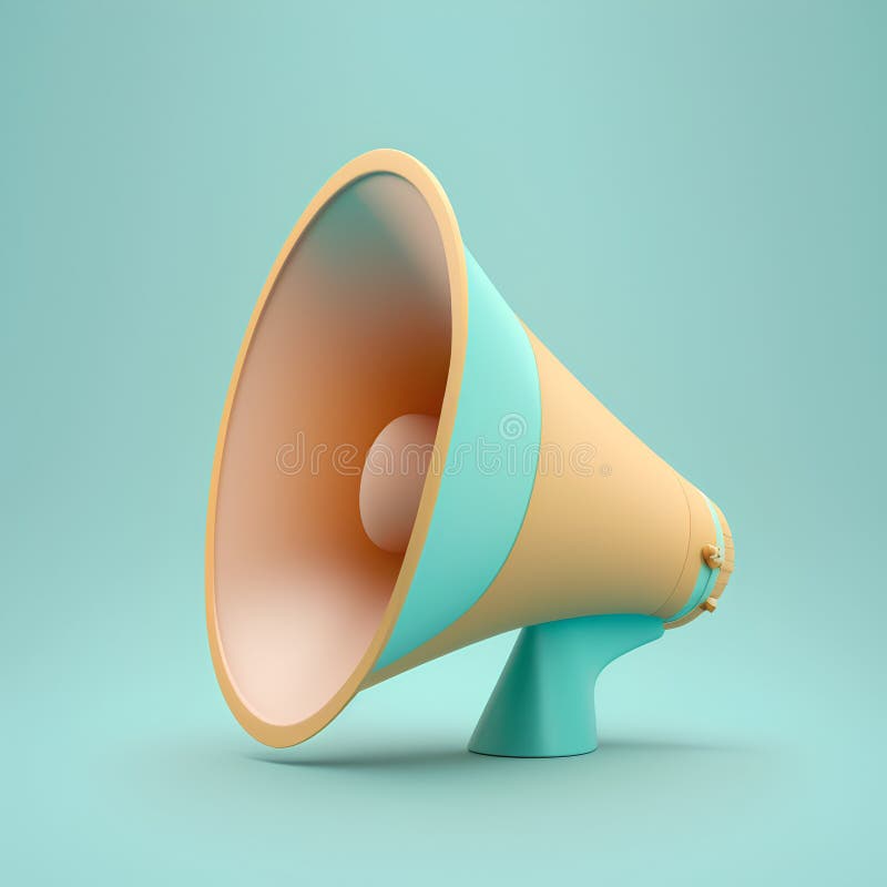 3d Render of Megaphone on Blue Background. 3d Illustration Stock ...
