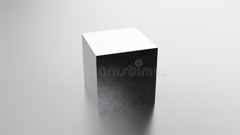 3d render Metal cube stock illustration. Illustration of illumination ...
