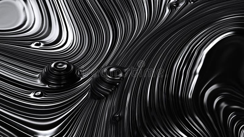 3d Render of Metal Objects, Generative Shapes Stock Illustration ...