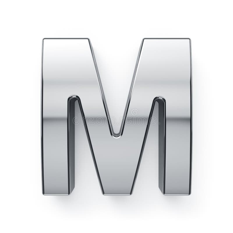 3d Render of Metalic Alphabet Letter Simbol - M Stock Illustration ...