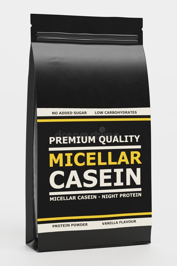 3D Render of Micellar Casein Stock Illustration - Illustration of pack ...