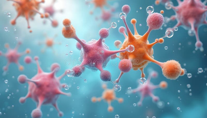 3D Render of Microbial Enzymes Molecular Structure for Biofuel ...