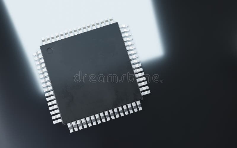3d Render of Microchip or Semiconductor Chip, for Computin or ...