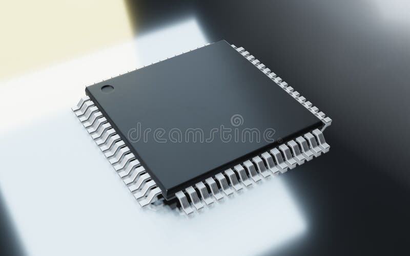 3d Render of Microchip or Semiconductor Chip, for Computin or ...