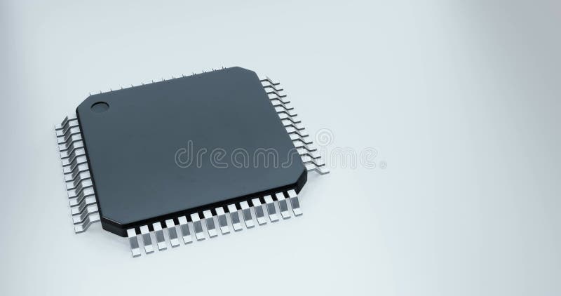 3d Render of Microchip or Semiconductor Chip, for Computing Stock ...