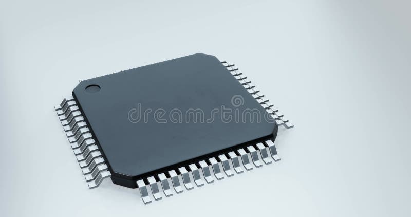 3d Render of Microchip or Semiconductor Chip, for Computing Stock ...