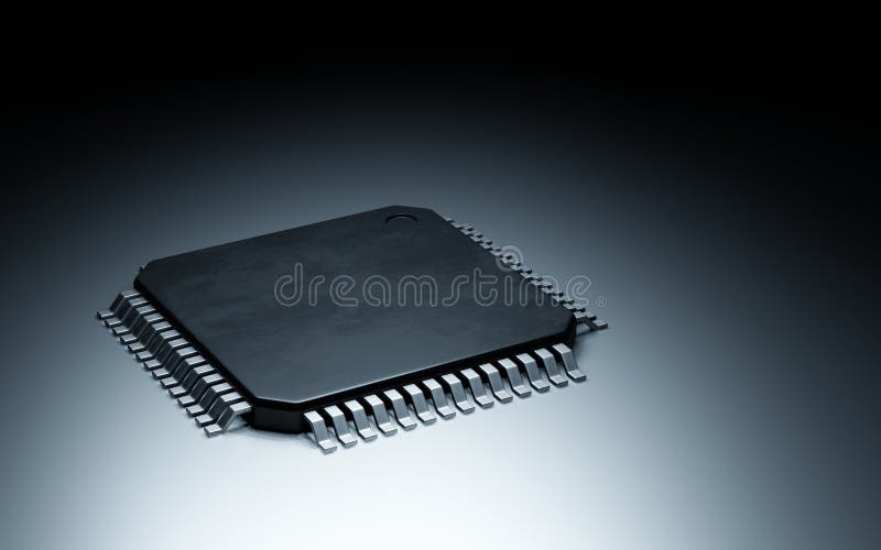 3d Render of Microchip or Semiconductor Chip, for Computing Stock ...