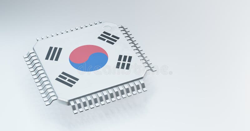 3d Render of Microchip or Semiconductor Chip with Countries Flag for ...