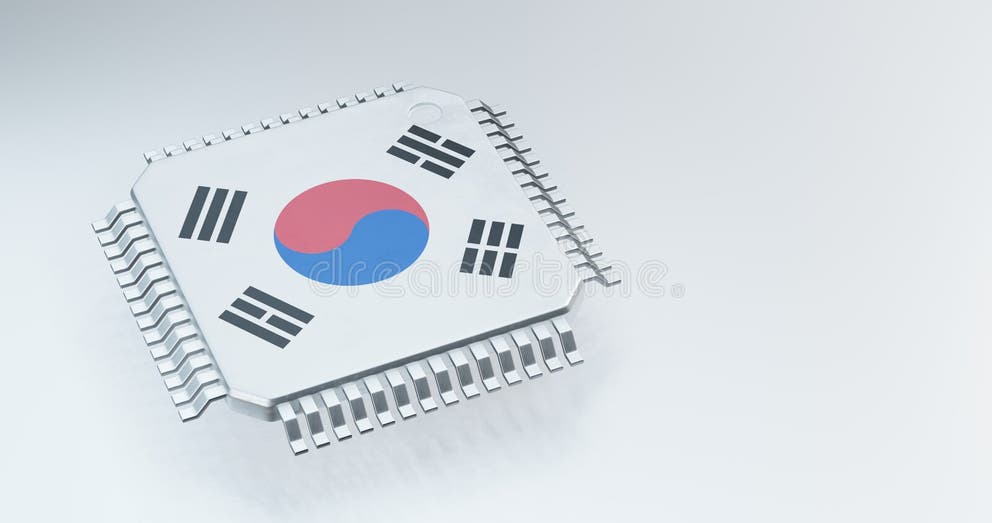 3d Render of Microchip or Semiconductor Chip with Countries Flag for ...