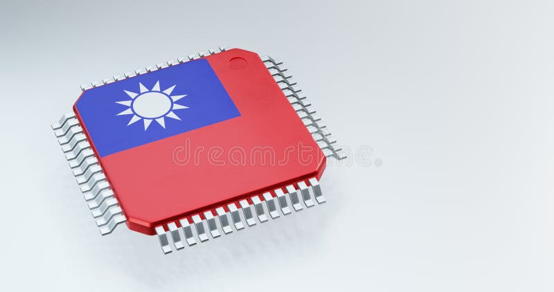 3d Render of Microchip or Semiconductor Chip with Countries Flag for ...