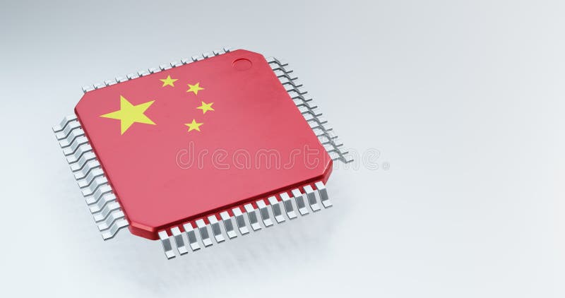 3d Render of Microchip or Semiconductor Chip with Countries Flag for ...