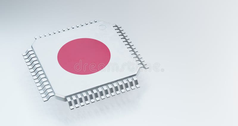 3d Render of Microchip or Semiconductor Chip with Countries Flag for ...