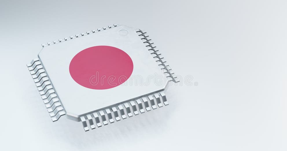 3d Render of Microchip or Semiconductor Chip with Countries Flag for ...