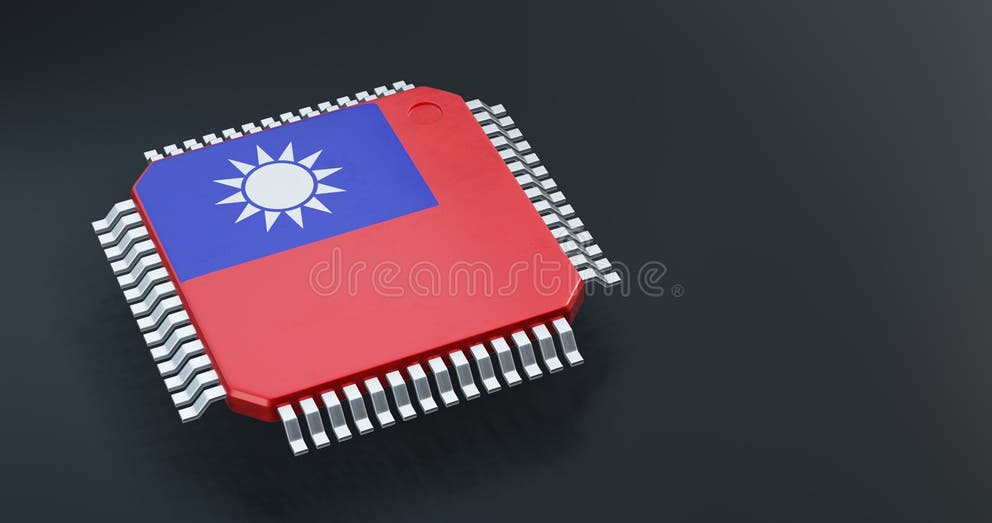 3d Render of Microchip or Semiconductor Chip with Countries Flag for ...