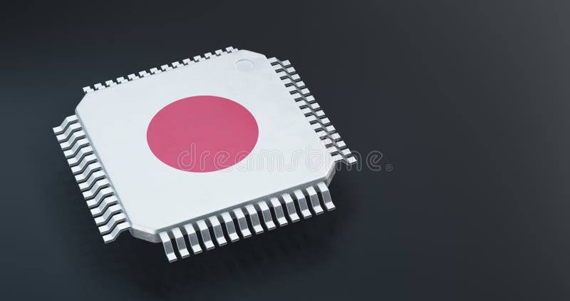 3d Render of Microchip or Semiconductor Chip with Countries Flag for ...