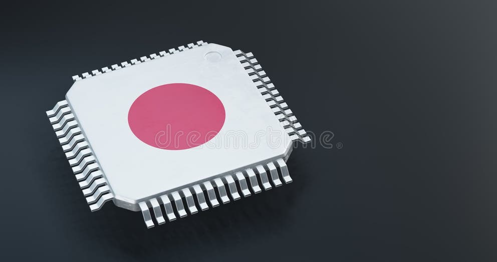 3d Render of Microchip or Semiconductor Chip with Countries Flag for ...