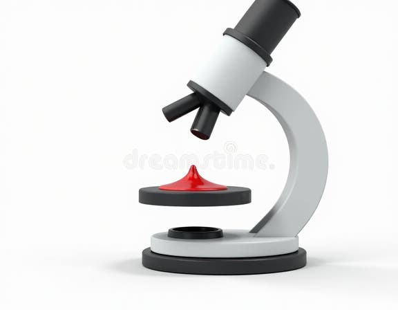3D Render of a Microscope with Red Sample - Science, Research, and ...