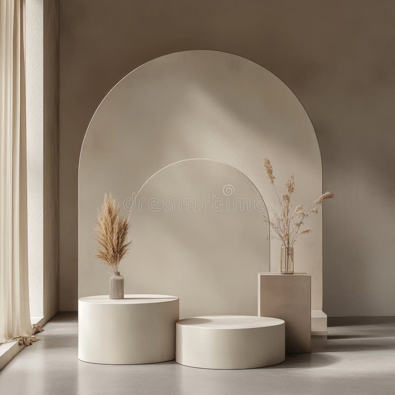 3d Render of Minimal Geometric Forms. Minimalistic Interior Design ...