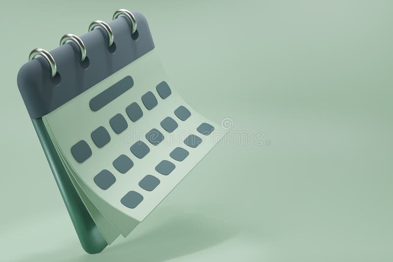 3D Render Minimal Green Note Icons Isolate on Soft Green Background ...