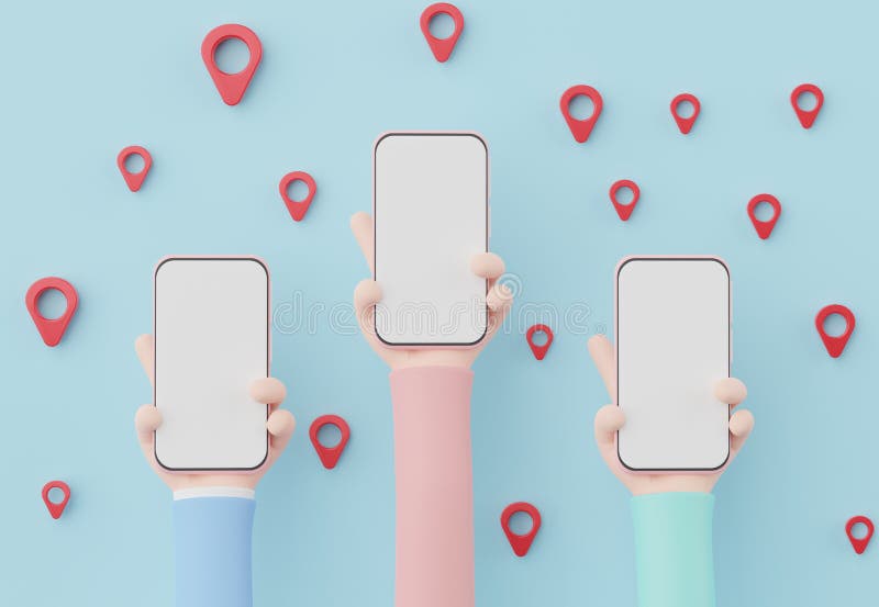 3d Render Minimal Hand Holding Mini Mobile Phone or Smartphone for Work ...