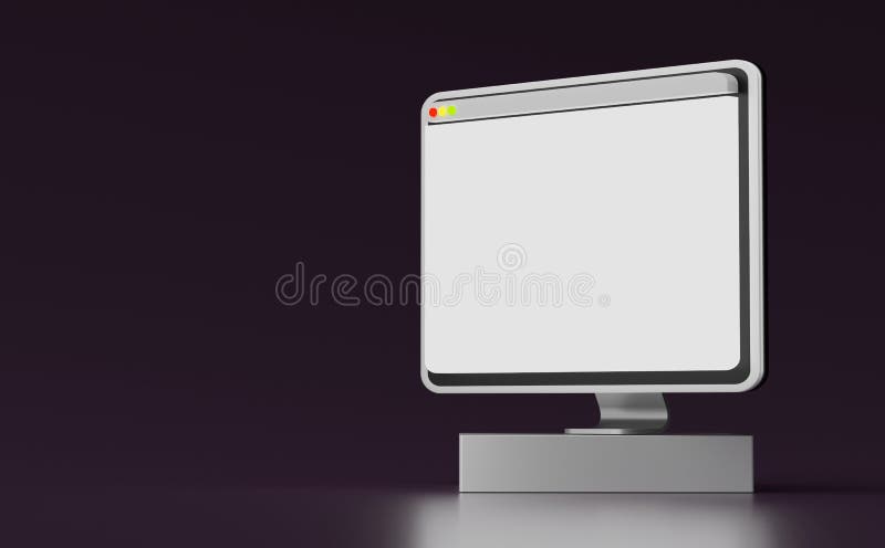 3d Render Minimal Mini Computer for Work Office with White Copy Space ...