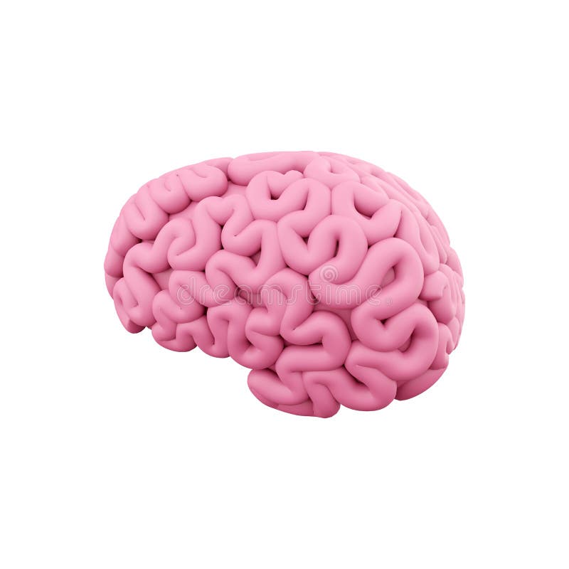 3d Render Minimal Pink Brain, Thinking Comic Speech Bubble. 3d ...