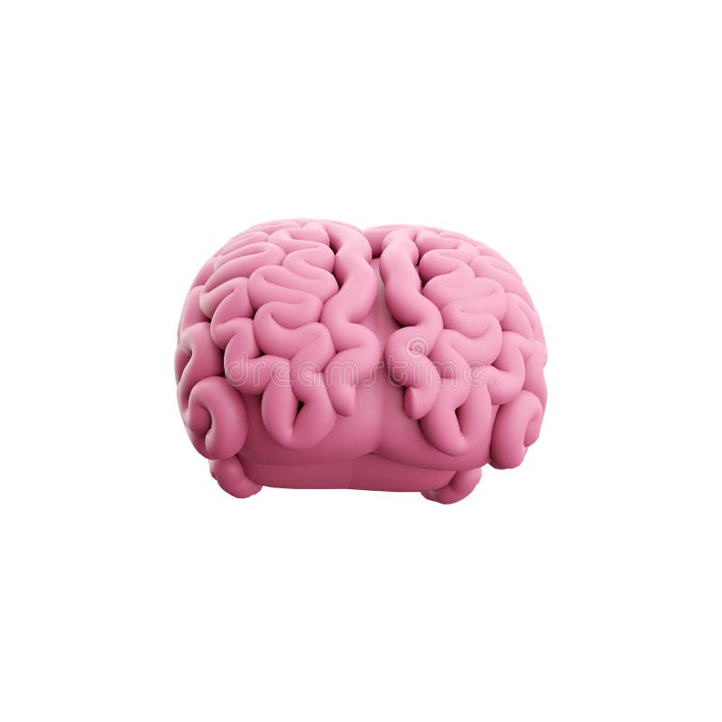 3d Render Minimal Pink Brain, Thinking Comic Speech Bubble. 3d ...