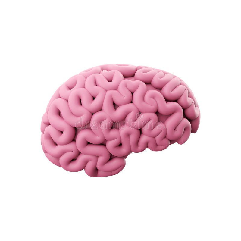 3d Render Minimal Pink Brain, Thinking Comic Speech Bubble. 3d ...