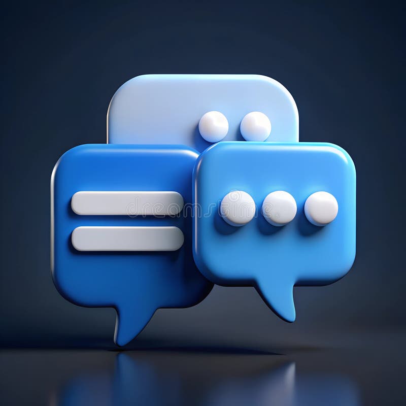 3D Render of Minimalist Speech Bubbles and Chat Icons Modern ...