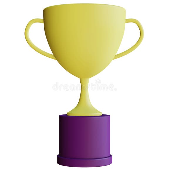 3d Render Minimalist Trophy Cup Premium Icon Stock Illustration ...