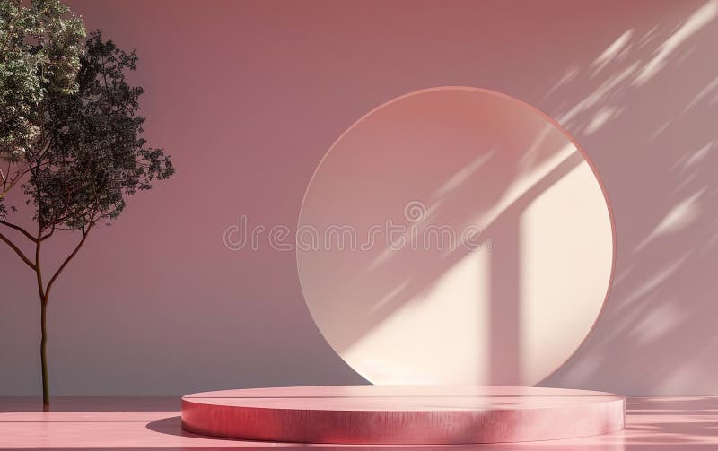 3d Render Minimalistic Hyper Realism Podium Scene with Pink Circle and ...