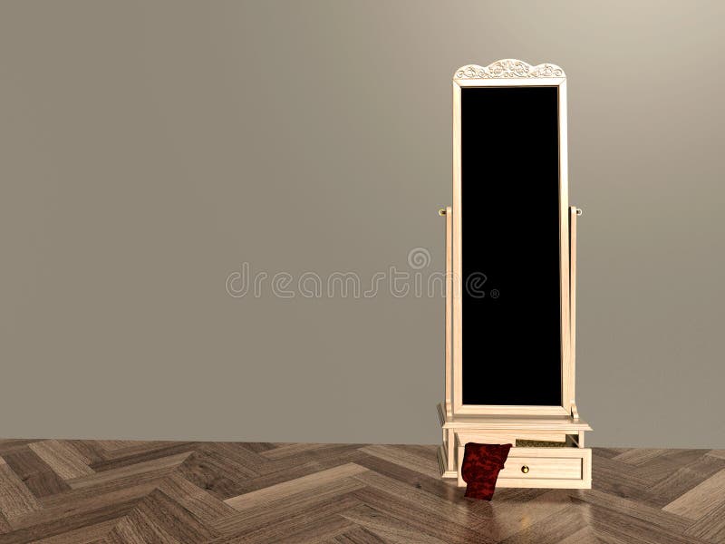 3d Render of Mirror at Home Stock Illustration - Illustration of ...