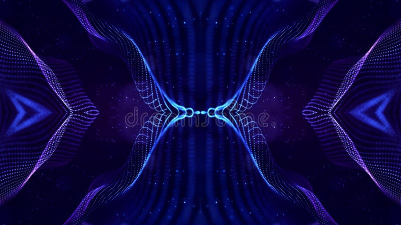 3d Render. Mirror Structure. Blue Motion Design Background with ...