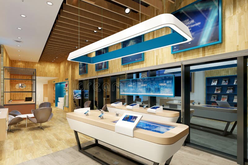 3d Render of Mobile Device Store Stock Illustration - Illustration of ...