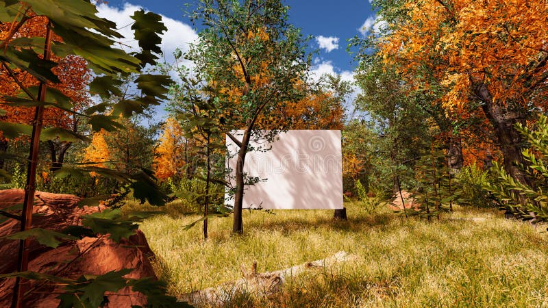 Canva Mock Up with Environmental Background 3d Render Stock ...