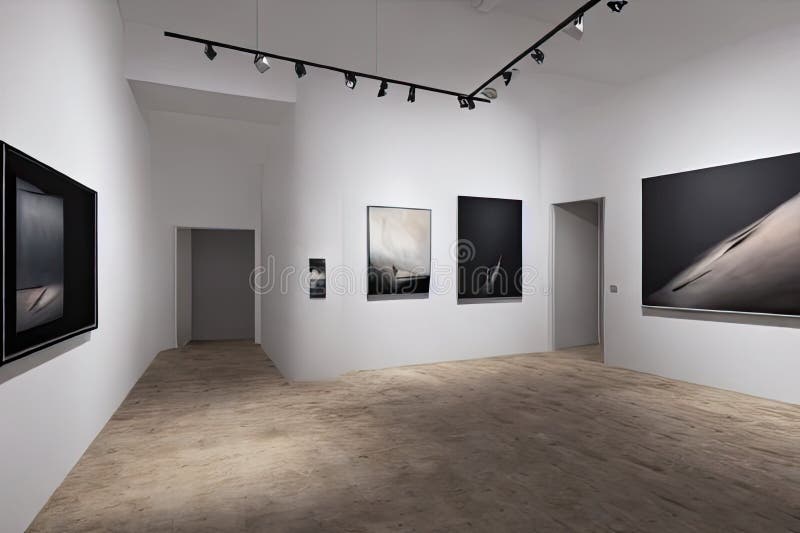 3D Render Model of a Modern Art Gallery Stock Photo - Image of modern ...